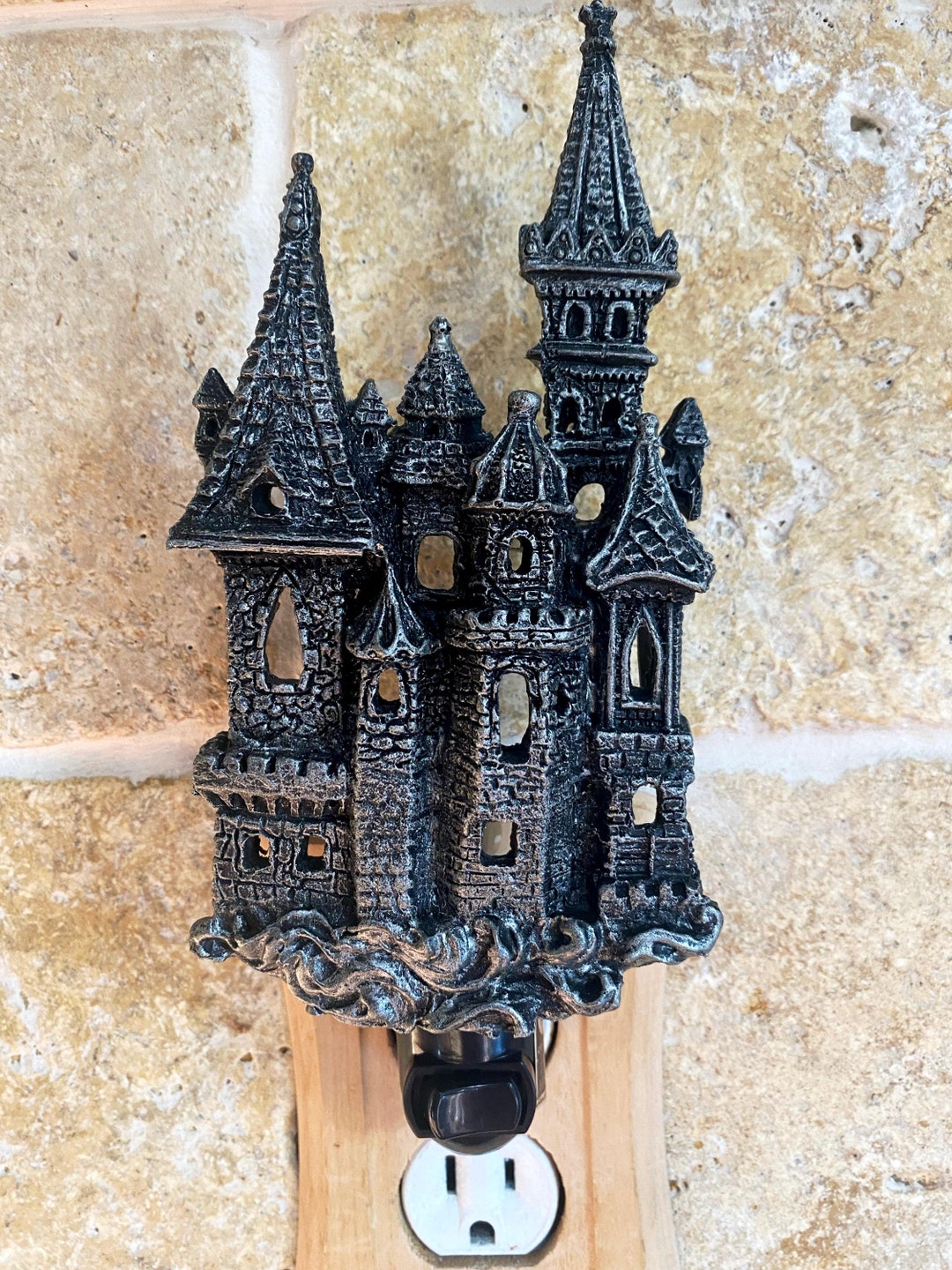 Medieval Castle Nightlight, Hand Painted Resin Sculpture | Victorian ...