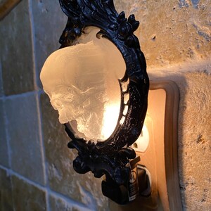 Spectral Skull Nightlight, Hand Painted Resin Sculpture | Victorian ...