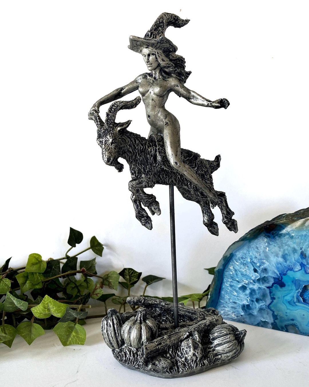 Witch’s Sabbath: Goat Rider Statue, Hand Painted Resin Sculpture ...