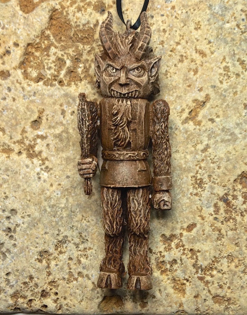 Krampus Nutcracker Ornament, Hand Painted Resin Sculpture Mythical ...