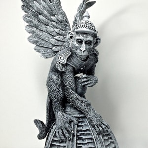 Flying Monkey Statue, Hand Painted Resin Sculpture | Mythical Creature ...