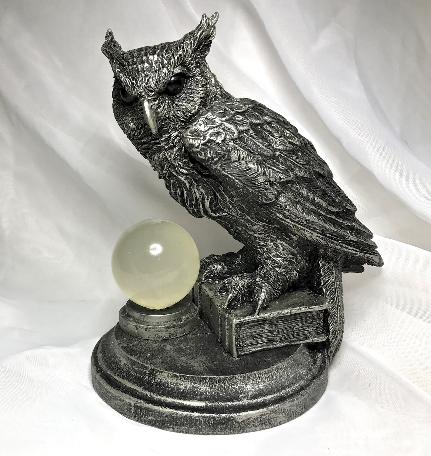 Horned Owl: Witch’s Familiar Statue, Hand Painted Resin Sculpture ...