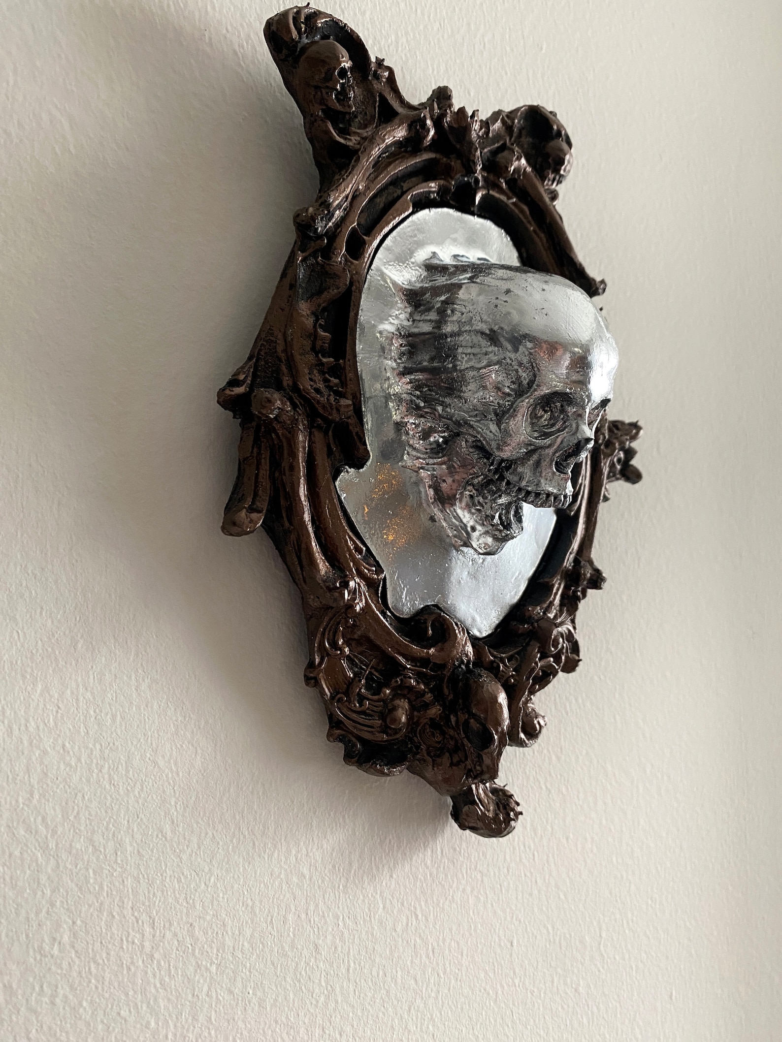 Spectral Skull Wall Plaque, Resin Sculpture | Victorian Gothic Haunted ...