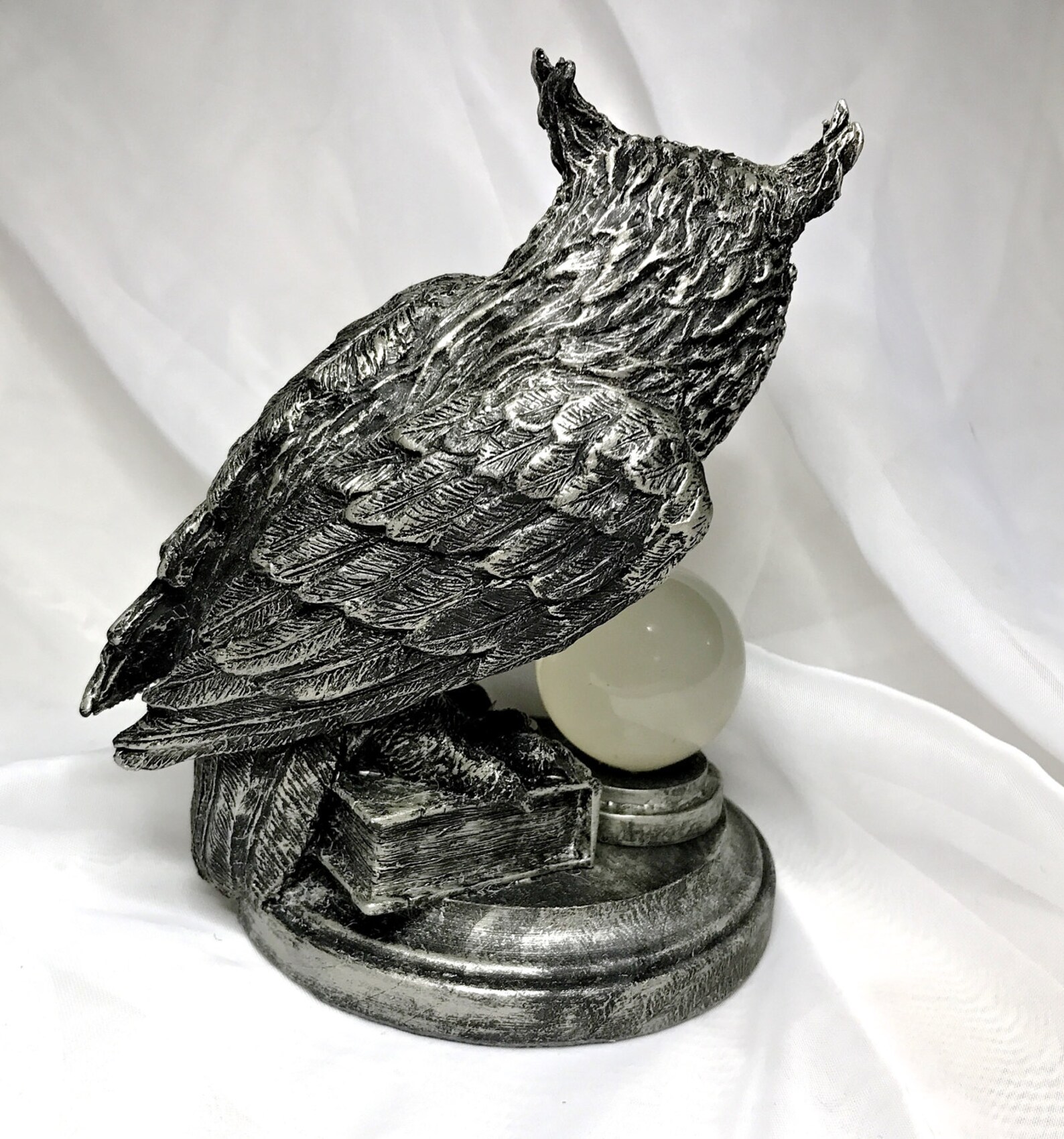 Horned Owl: Witch’s Familiar Statue, Hand Painted Resin Sculpture ...