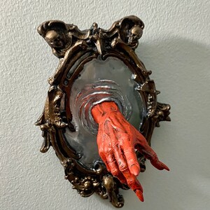 Spectral Hand Wall Plaque, Blood Red Resin Sculpture | Victorian Gothic ...