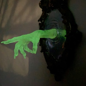 Spectral Hand Wall Plaque, Glow in the Dark Resin | Victorian Gothic ...