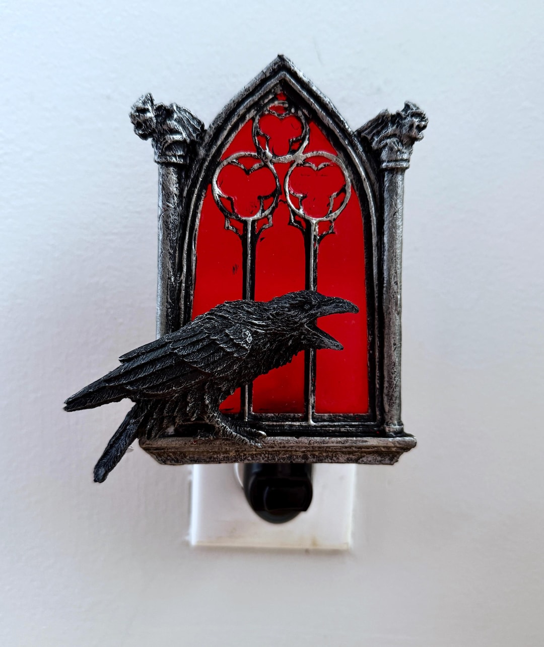 Raven and Window Nightlight, Hand Painted Resin Sculpture | Medieval ...
