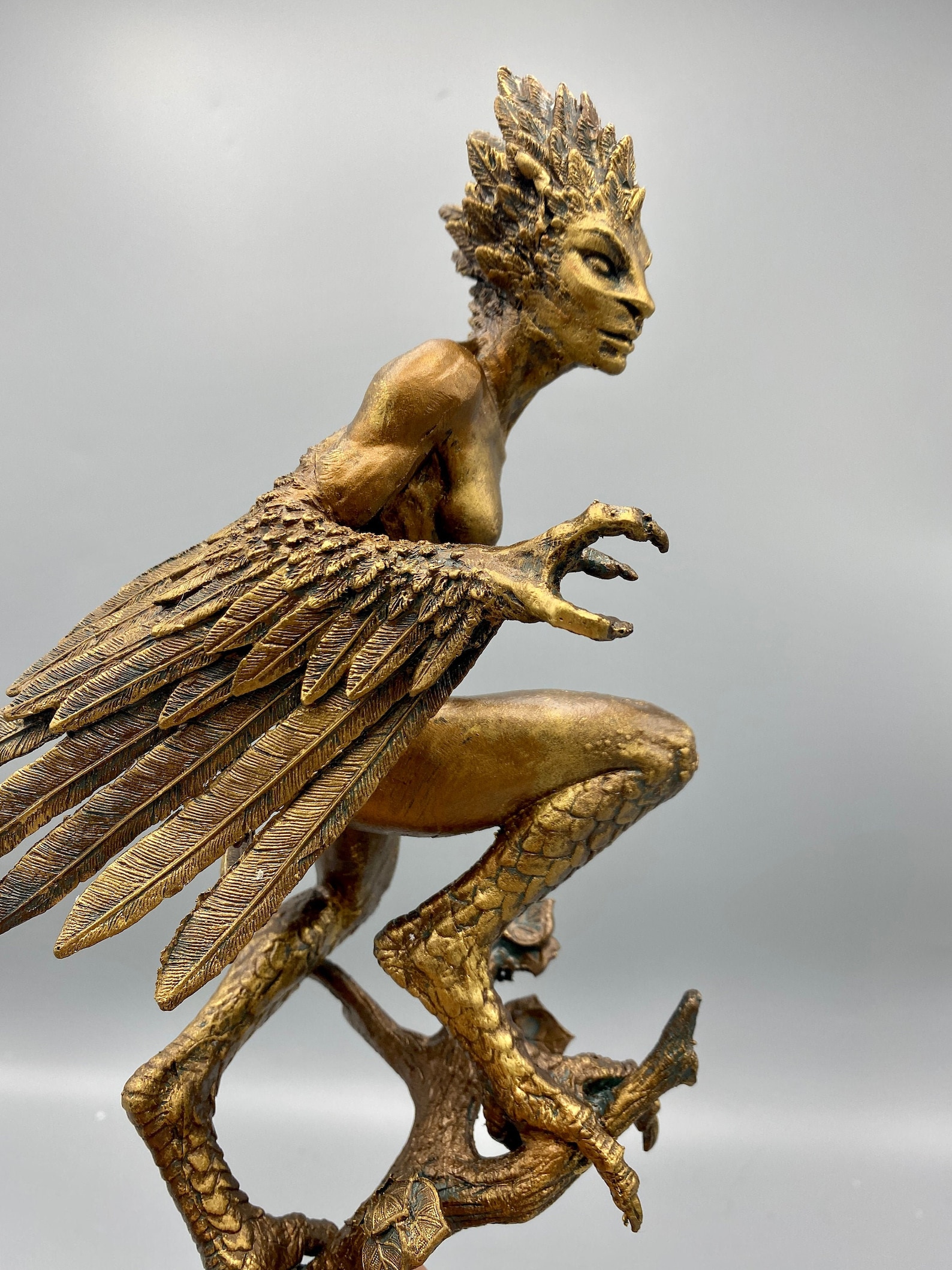 Harpy Statue, Hand Painted Resin Sculpture | Mythical Creature Figurine ...