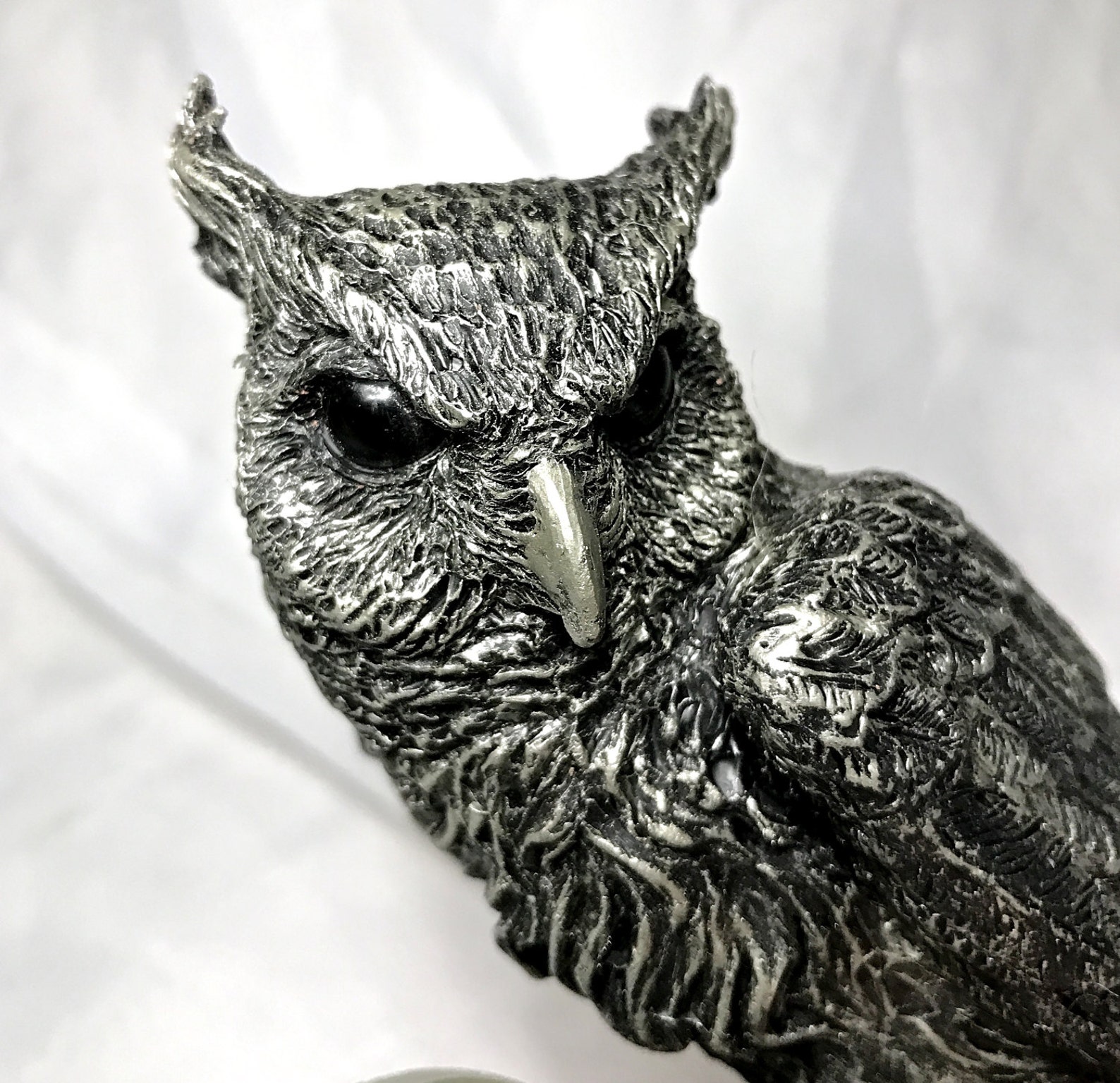Horned Owl: Witch’s Familiar Statue, Hand Painted Resin Sculpture ...