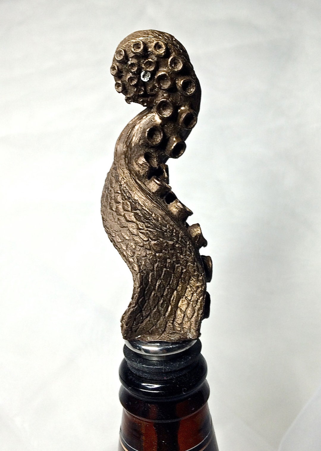 Kraken Tentacle Winestopper, Hand Painted Resin Gothic Nautical Barware ...