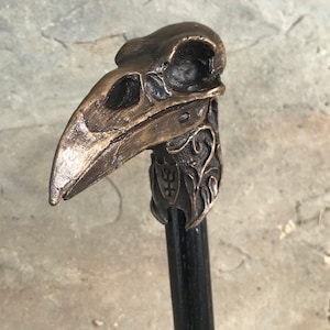 Raven Skull Cane, Cast Solid Bronze, Hand Sculpted | Dark Victorian ...