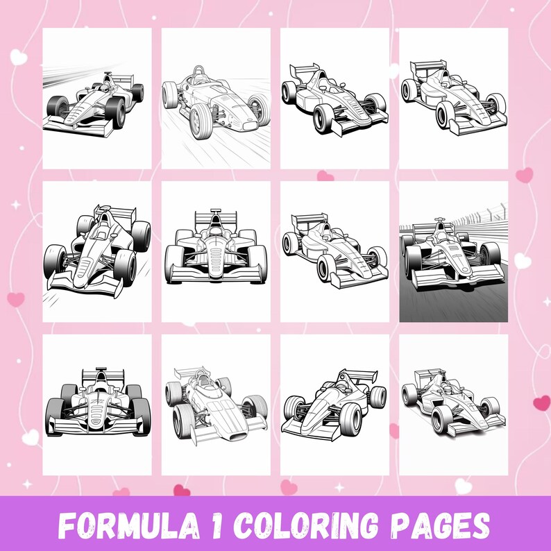 Formula 1 Car Coloring Book: Art for Adults (digital Download) (PDF) - Etsy