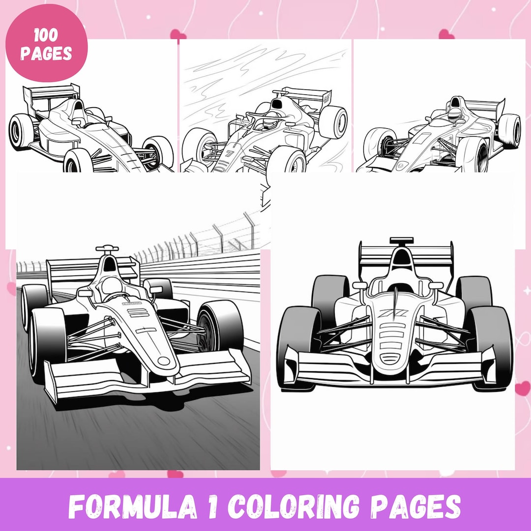 Formula 1 Car Coloring Book: Art for Adults (digital Download) (PDF) - Etsy