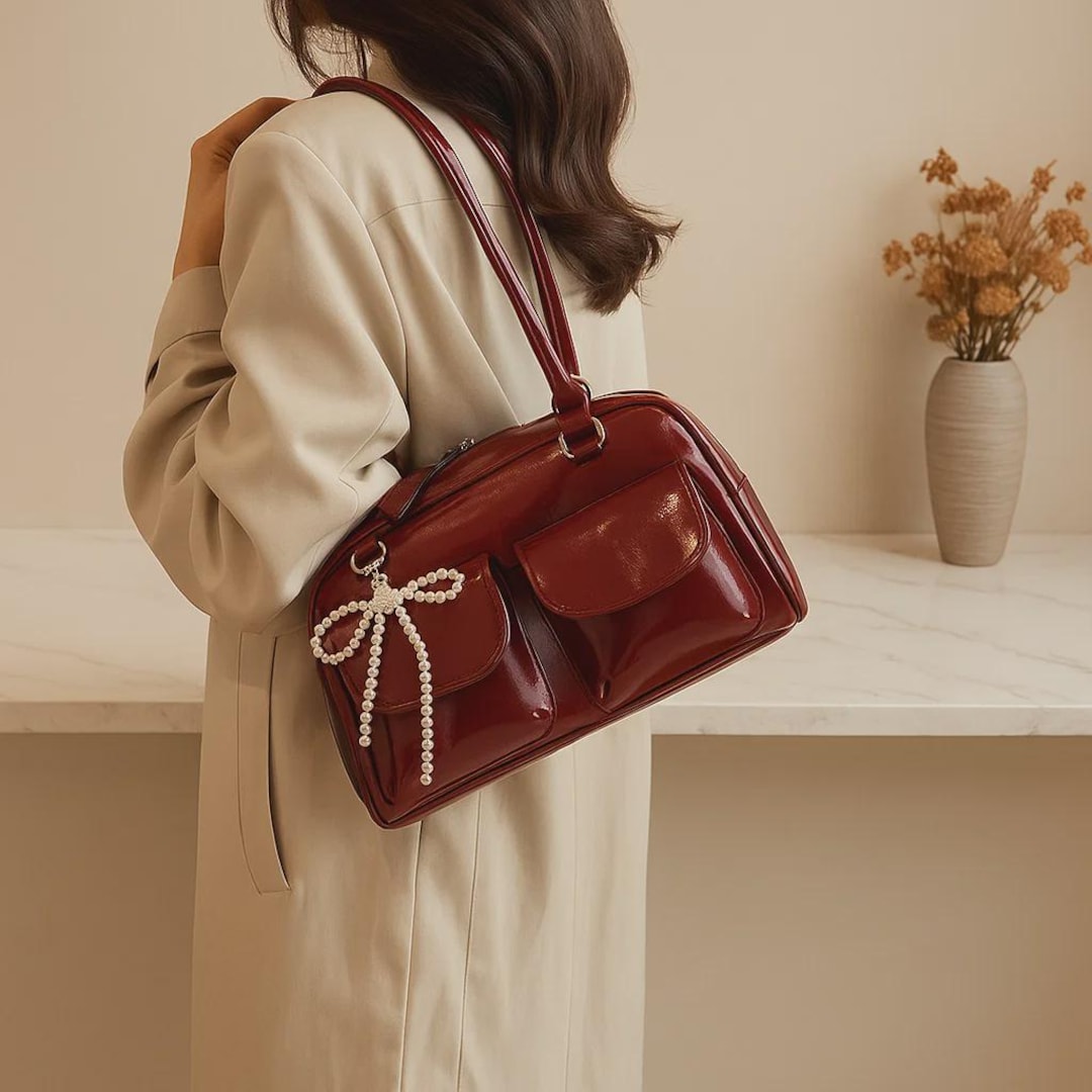 Bolso bandolera con lazo – Bolso tipo almohada de estilo coreano para ...