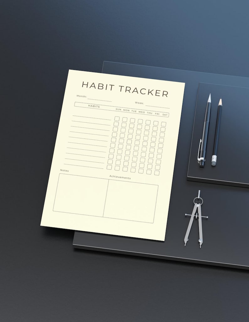 Digital Habit Tracker for Goodnotes Printable Pastel Goal Planner ...