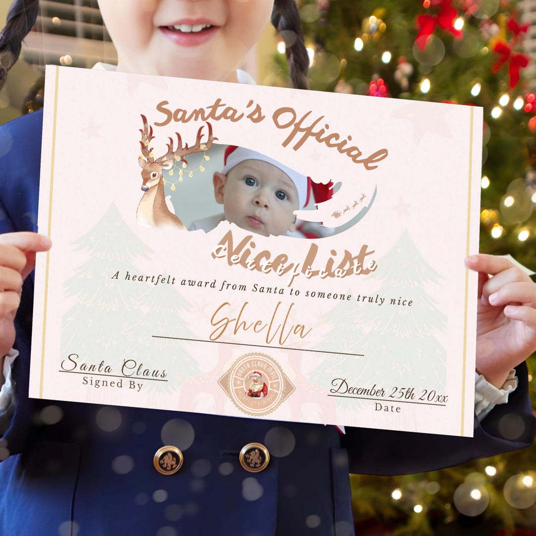 Editable Santa's Official Nice List Certificate, Digital Download - Etsy
