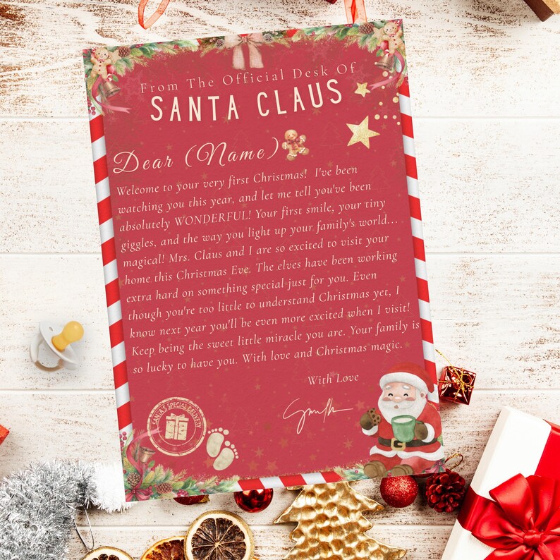 BUNDLE Baby First Christmas Letter From Santa & Personalized Nice List ...