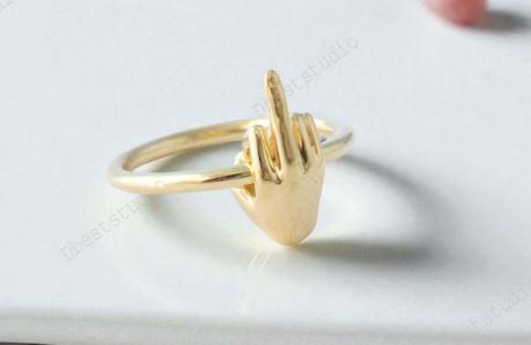 Sterling Silver Middle Finger Ring, Handmade Statement Jewelry - Etsy