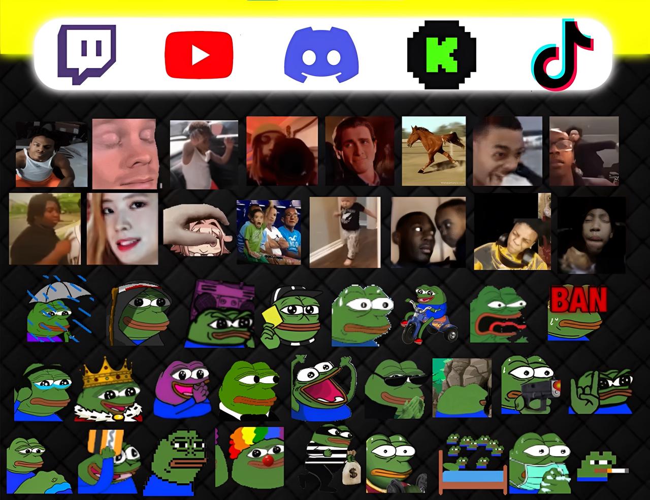 180 Meme Emotes Pack for Twitch, Youtube, Discord, Kick | Cute & Funny ...
