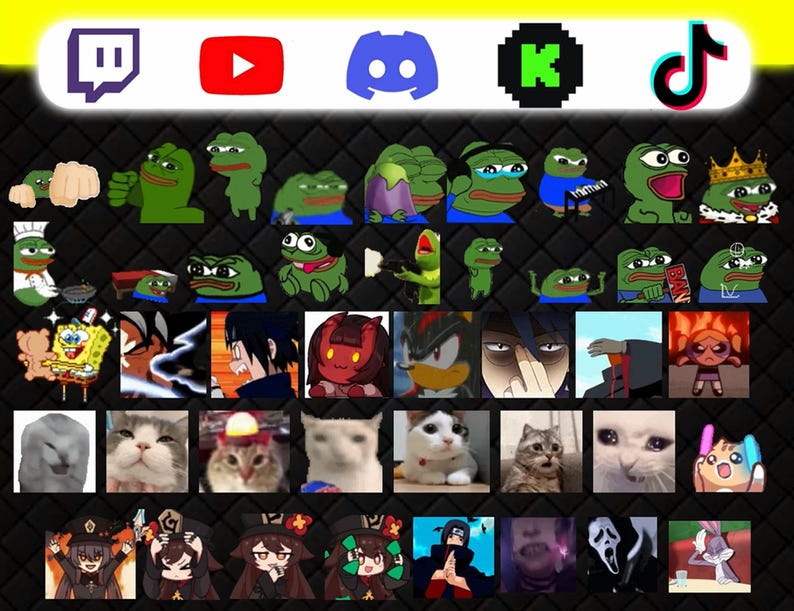 180 Meme Emotes Pack for Twitch, Youtube, Discord, Kick | Cute & Funny ...