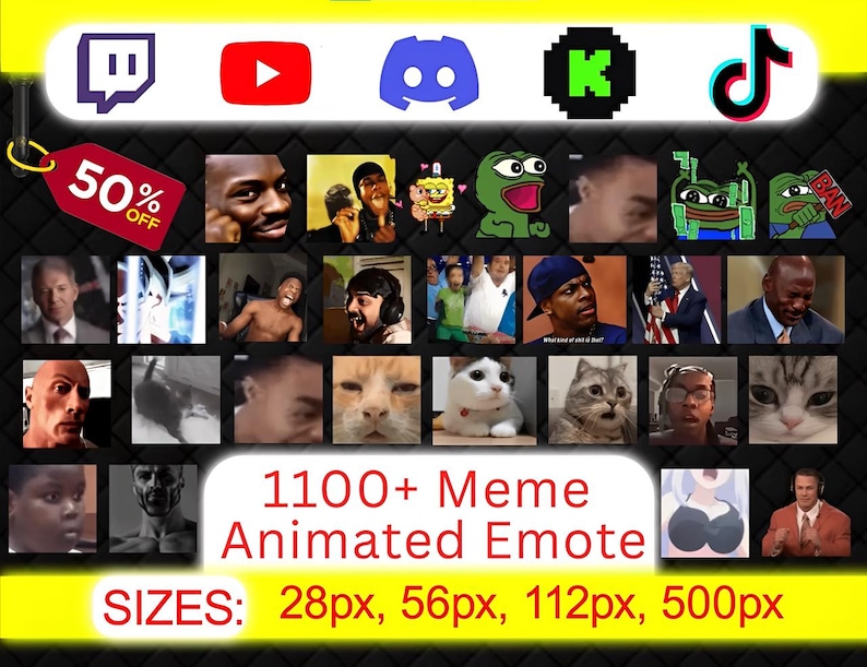 1100+ Animated Meme Emotes Pack for Twitch, Discord & Youtube | Funny ...