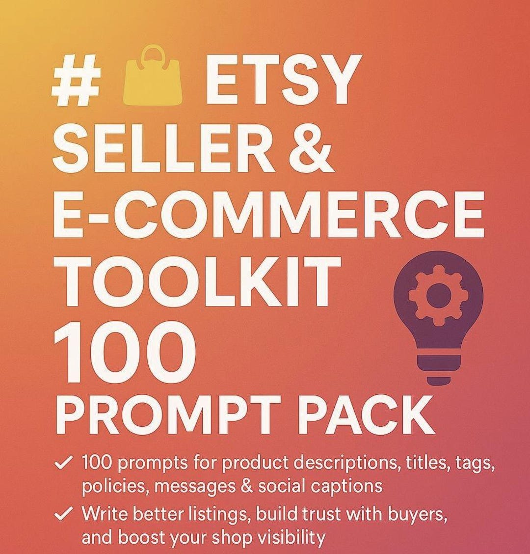 Etsy Seller Toolkit - 100 AI Prompts for SEO (digital Download) - Etsy