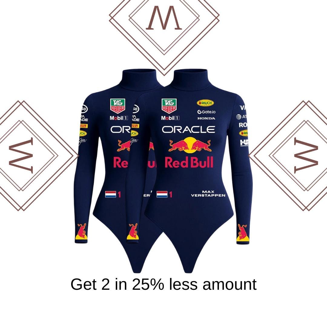 Pair of Max Verstappen 2025 F1 Women Bodysuit: Red Bull Racing Base ...