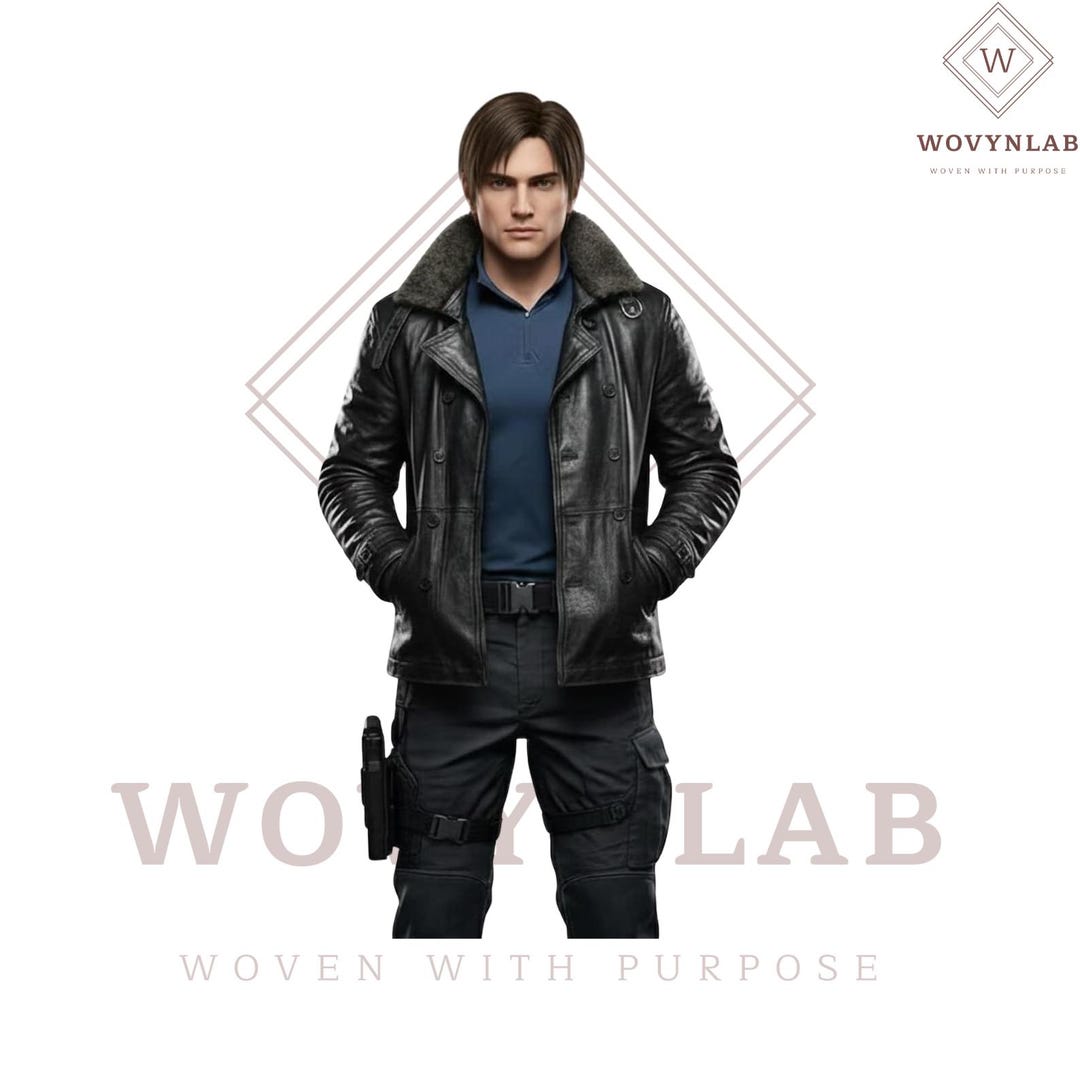 Leon Kennedy RE9 Jacket | Resident Evil Inspired Black Leather Cosplay ...