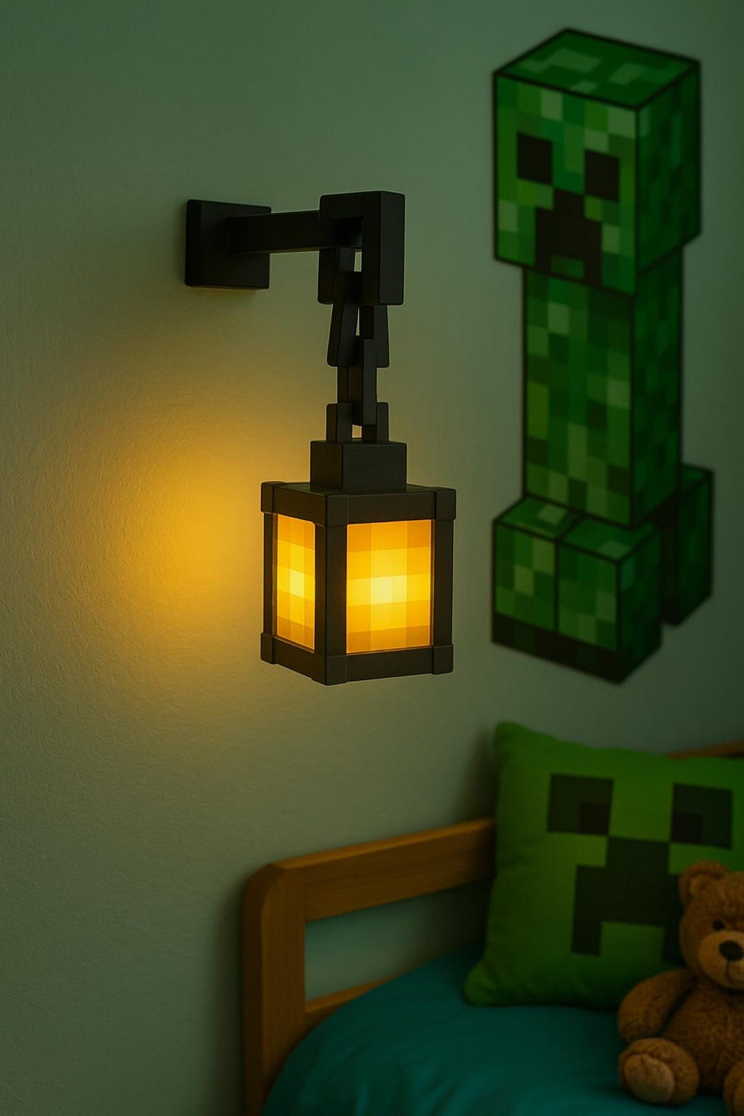Minecraft Kids Gift – 16-color LED Night Light – Pixel Art Lantern for ...