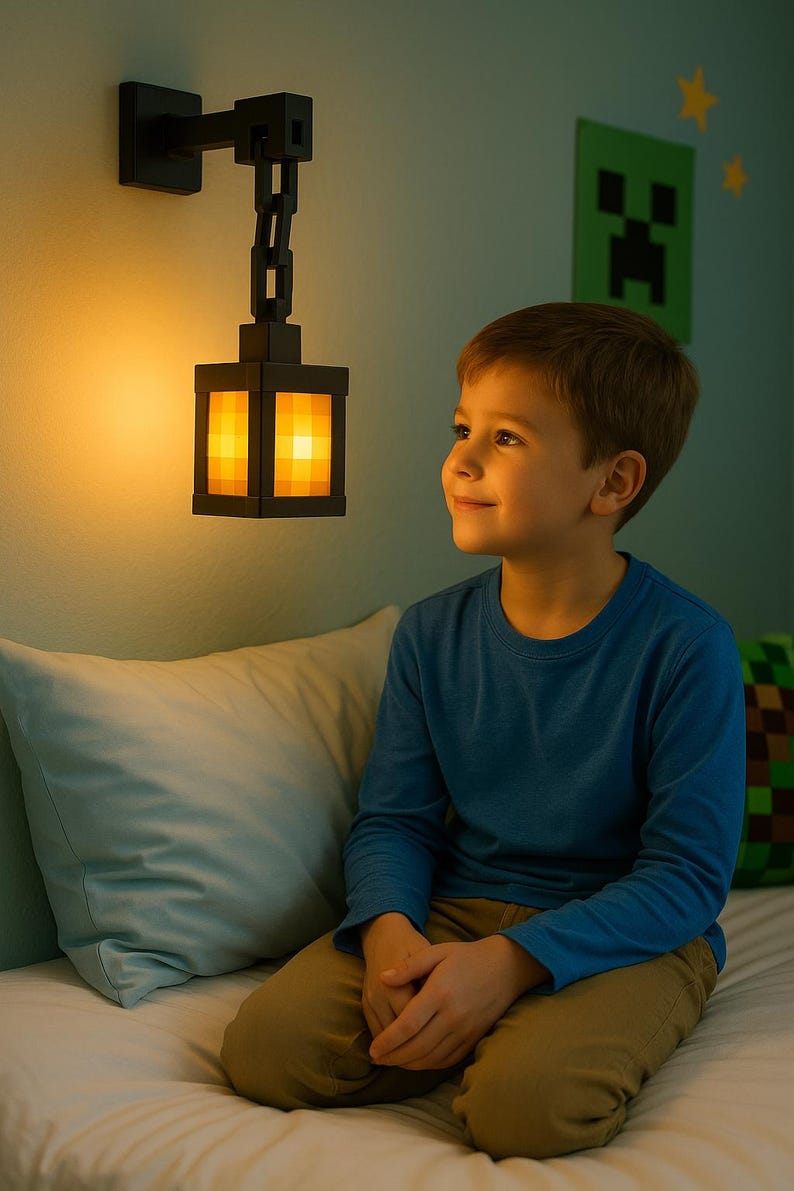 Minecraft Kids Gift – 16-color LED Night Light – Pixel Art Lantern for ...
