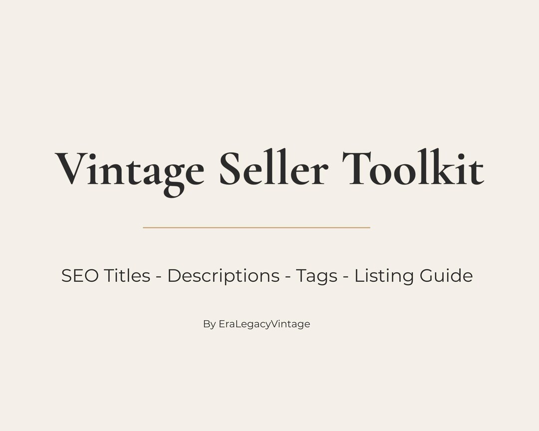 Etsy SEO Listing Toolkit – Title Templates, Description Guide & Tags ...