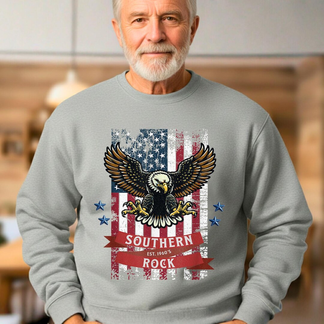 Southern Rock 1960s – Vintage Eagle & Flag Retro Design - Etsy