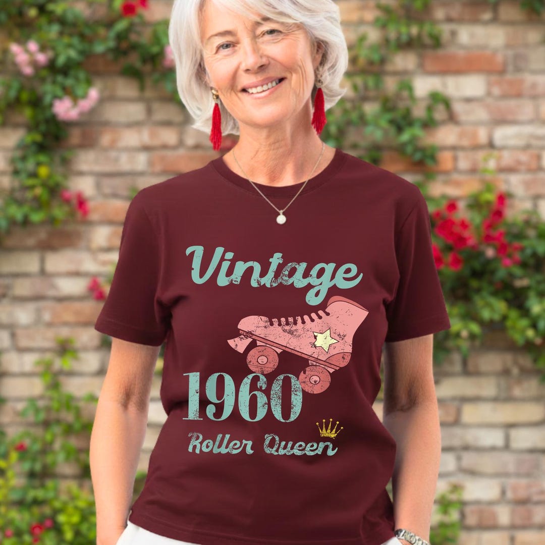 Vintage 1960 Roller Queen Shirt | 60th Birthday Roller Skate Retro Tee ...
