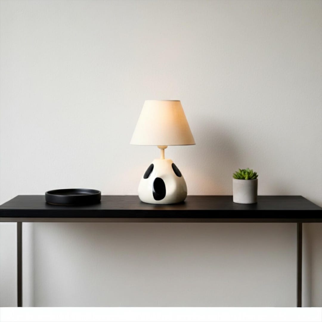 Elegant Gold-accent Table Lamp With Bold Black Stripes for Modern ...
