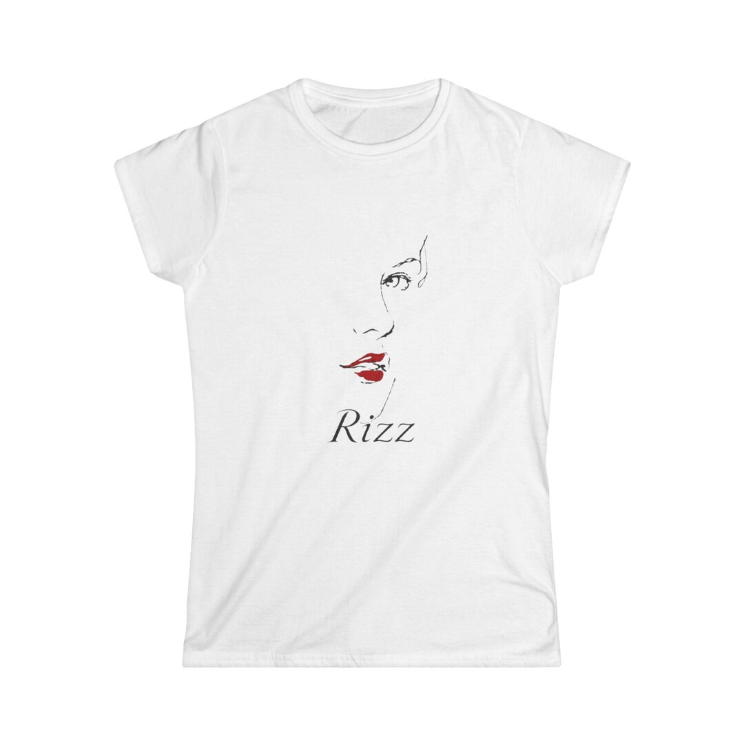 Gen Z Face Sketch Tee | Red Lips Portrait, Rizz Script - Etsy