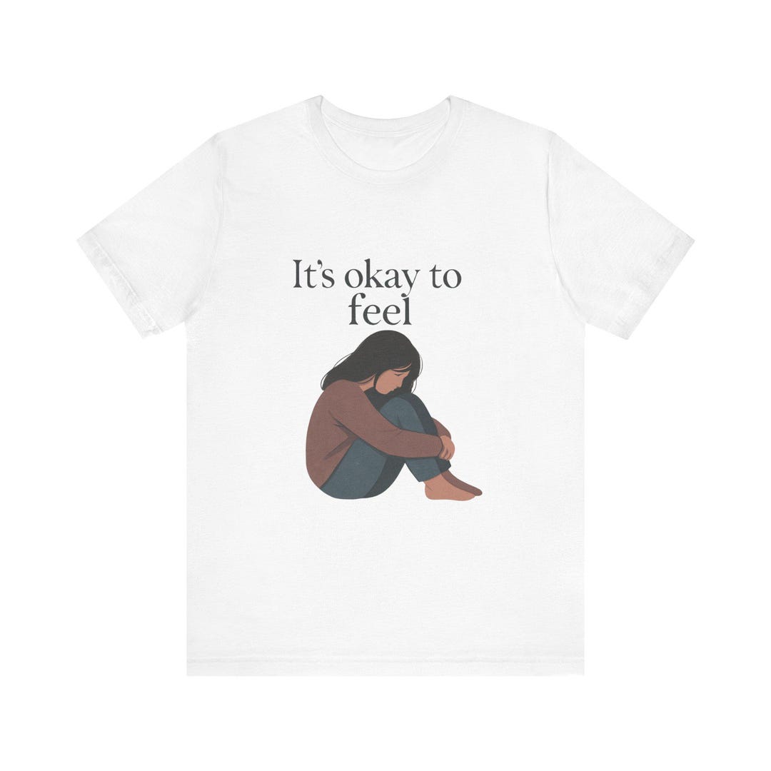 It's Okay to Feel Tee | Sad Girl Illustration T-shirt, Mental Health ...