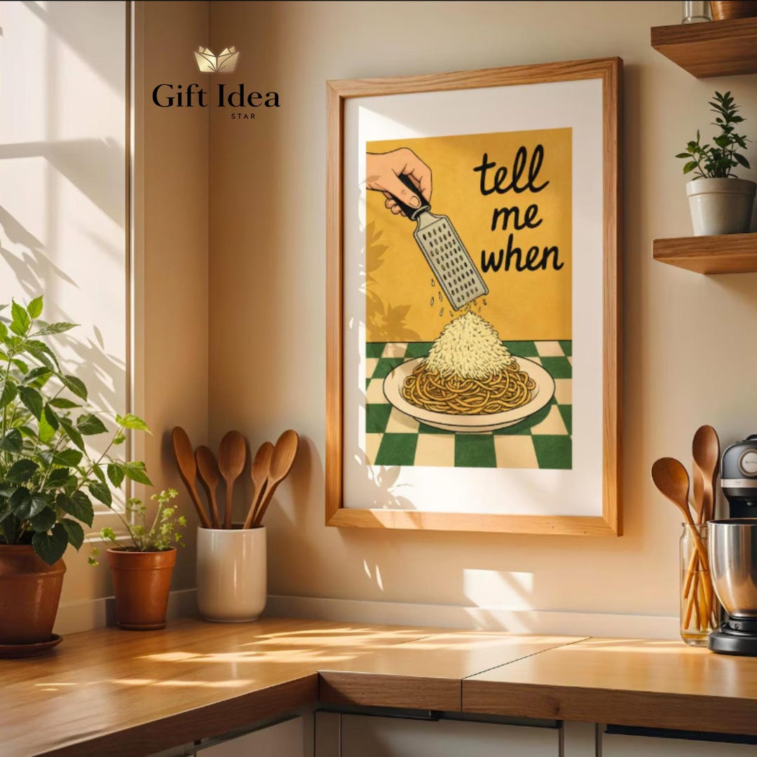 Funny Pasta Print, Cheesy Kitchen Wall Art (digital Download) - Etsy