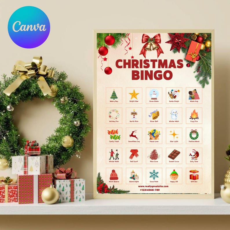 Printable Christmas Bingo for Kids Christmas Party Game,christmas Party ...