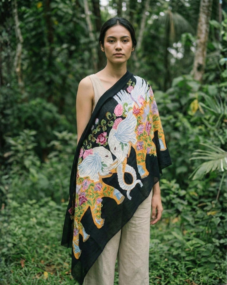 Kashmiri Tusha Masterpiece Shawl | "the Elephant" Hand Embroidered ...