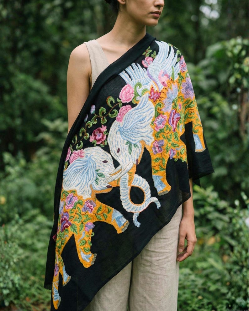 Kashmiri Tusha Masterpiece Shawl | "the Elephant" Hand Embroidered ...