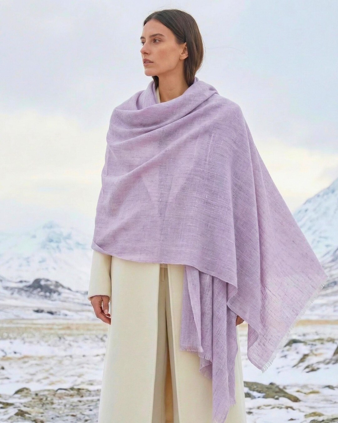 Pure Lavender Pashmina Shawl | Authentic Handwoven Pashmina | Luxury ...