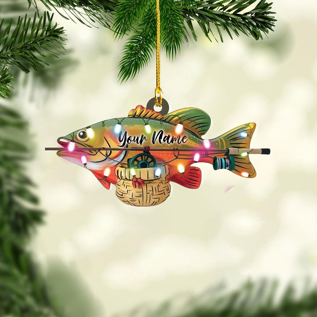Personalized Bass Fish Christmas Ornament, Fisherman Gift - Etsy