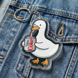 Diet Coke Goose Acrylic Keychain, Meme Goose Bag Charm, Quirky Animal ...