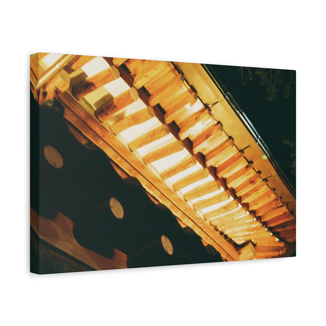 Bukchon Hanok Cheoma Night Canvas Print, Seoul Traditional Eaves Wall ...