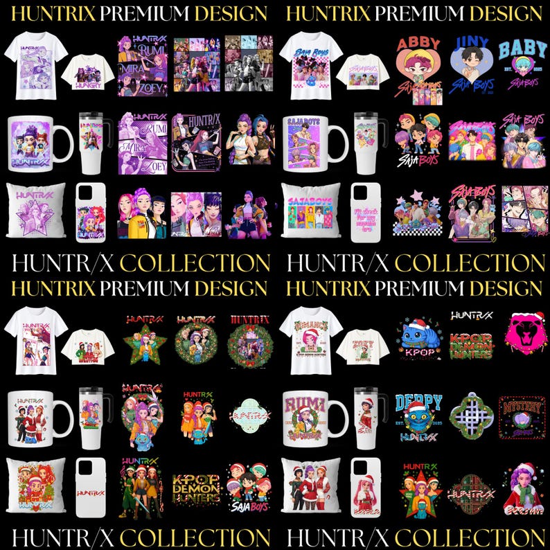 New 800+ Kpop Demon Hunters Mega Bundle PNG, Huntrix Saja Boys Girls ...