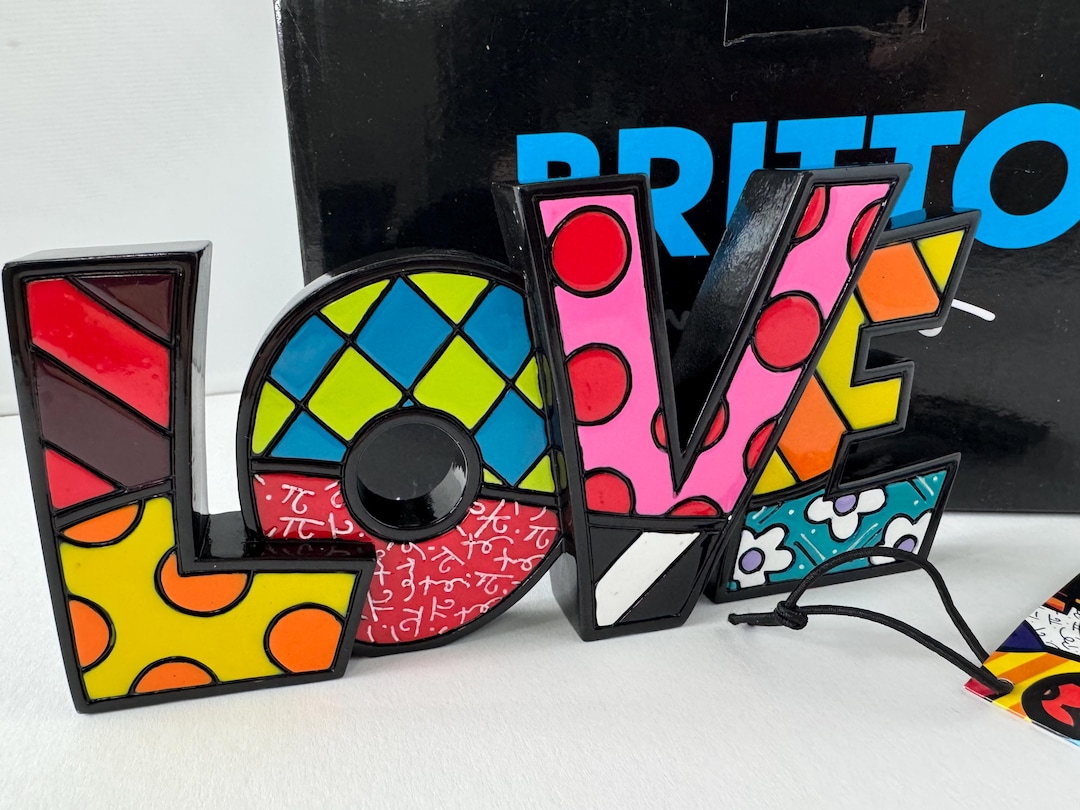 Romero Britto LOVE Word Figurine Large 7 IN X 4 IN * New * - Etsy