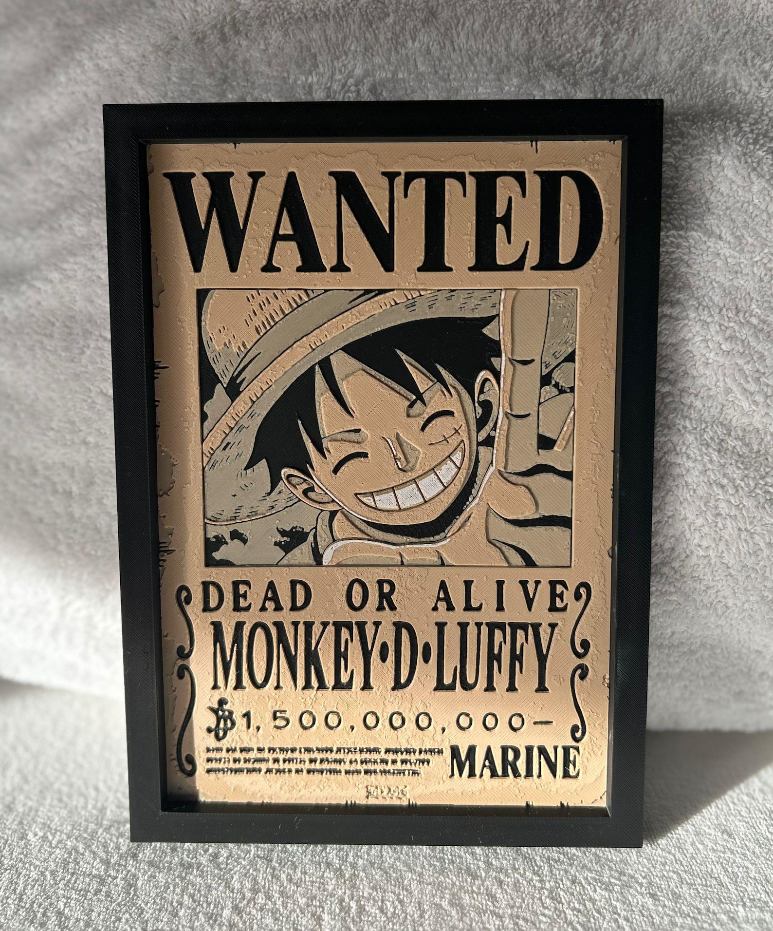 One Piece Luffy Wanted Poster 3D Effect - Etsy