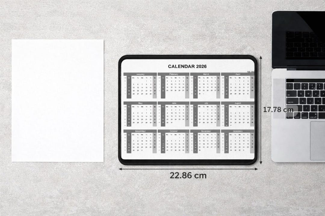 2026 Calendar Mouse Pad – Desk Mousepad With Yearly Calendar, Office ...