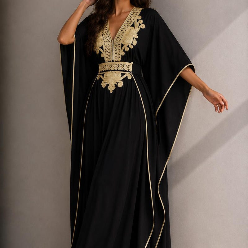 Red Caftan Abaya - Etsy