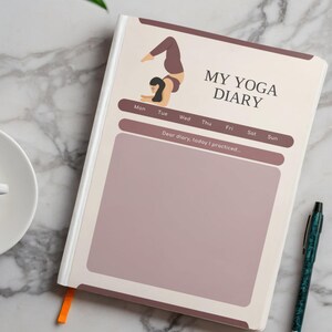Printable Yoga Planner Tracker Journal Daily Routine Diary Wellness ...